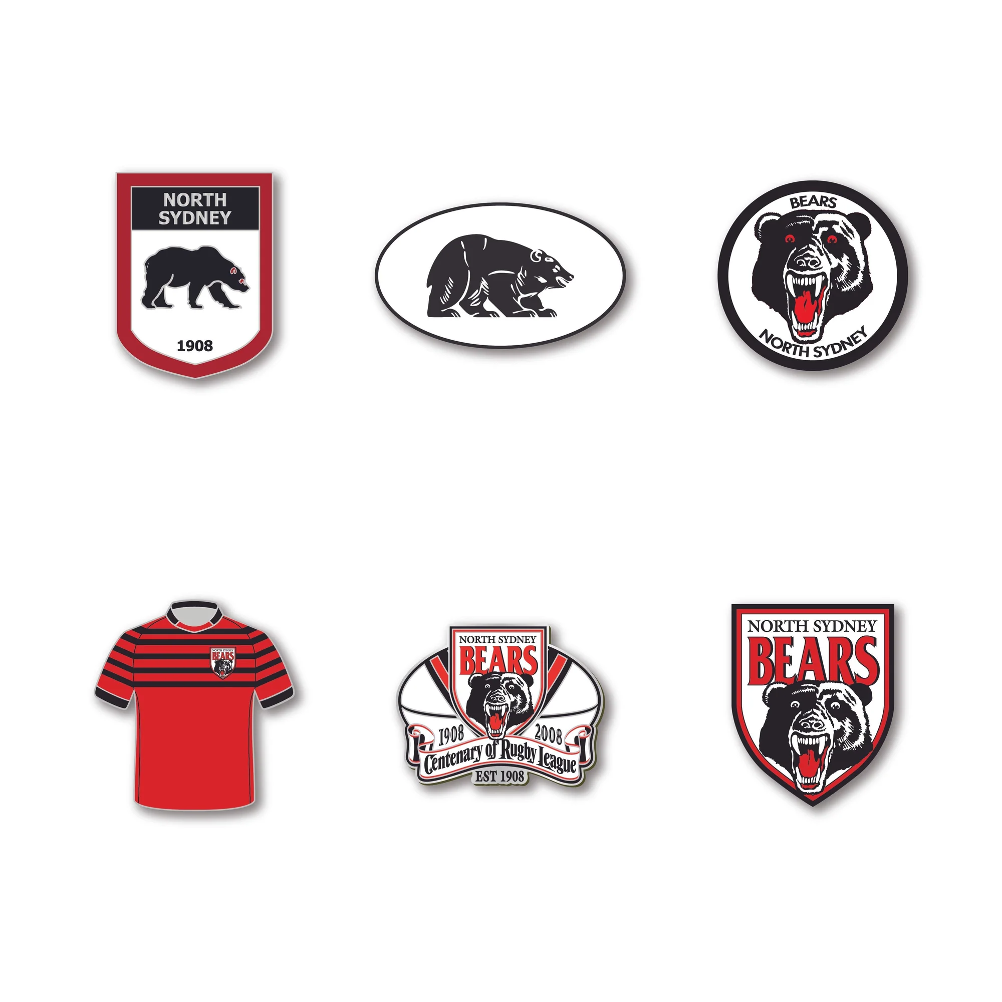 North Sydney Bears Logo NRL Pin Set- Clinks.com
